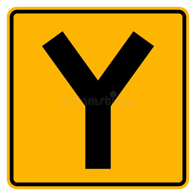 Y -Junction Traffic Road Sign,Vector Illustration, Isolate on White ...