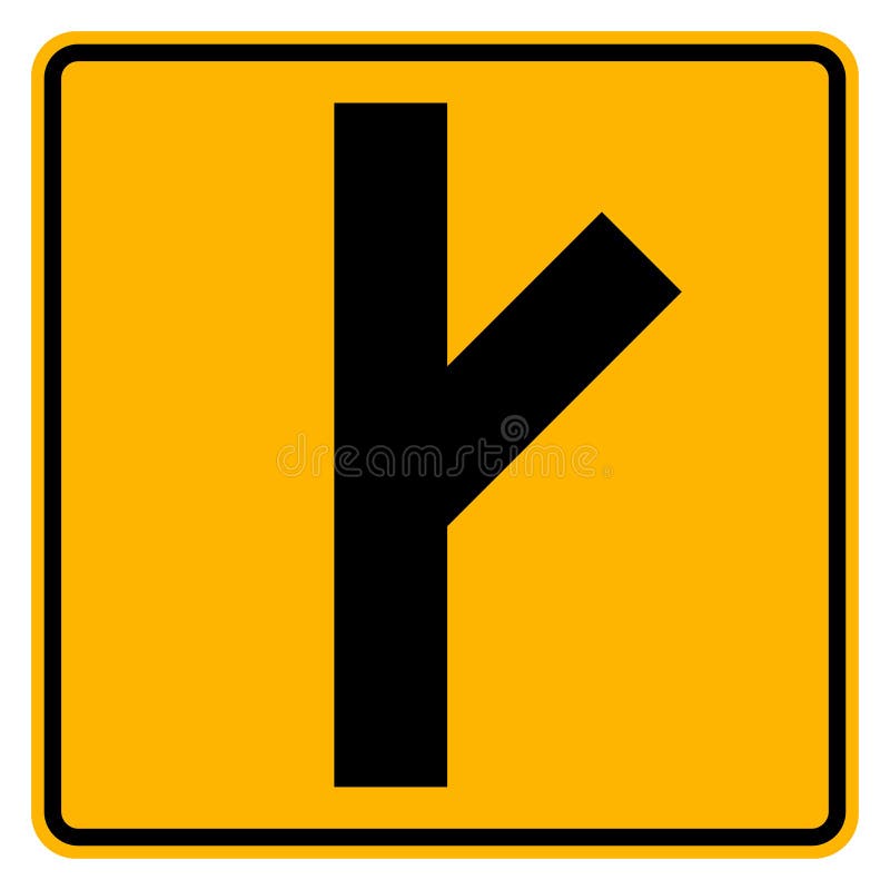 Y -Junction Traffic Road Sign,Vector Illustration, Isolate on White ...