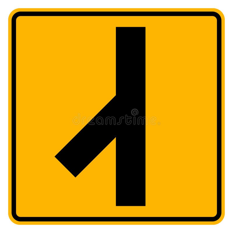 Y -Junction Traffic Road Sign,Vector Illustration, Isolate on White ...