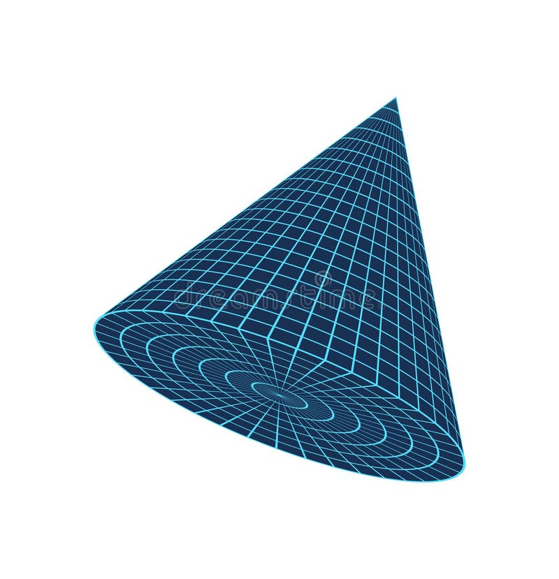 Y2k 3d Wireframe Cone stock illustration. Illustration of cyber - 342737061