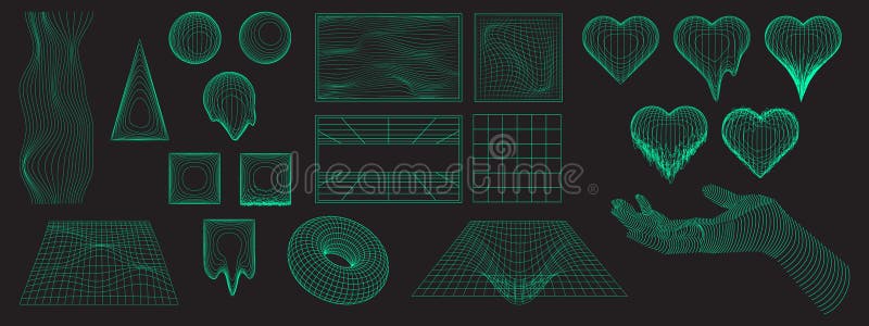 Y2k Grid Abstract Shape and Design Elements. Stock Vector ...