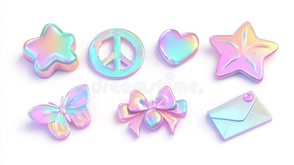Hologram Design Element Set with Transparent Background Stock Photo ...