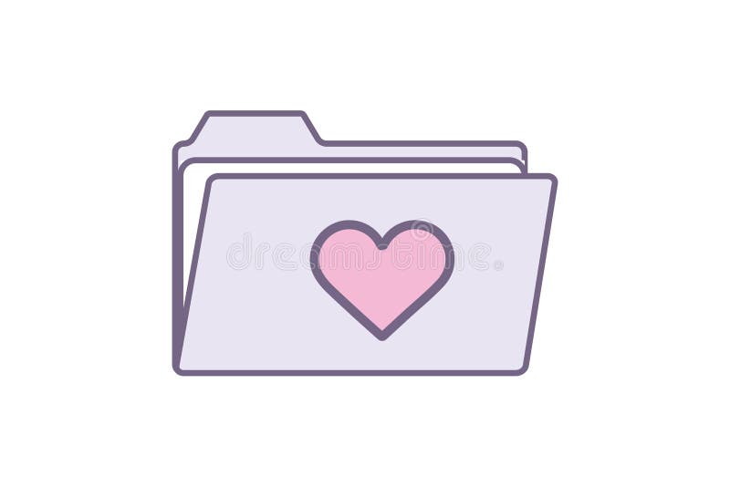 Y2k Interface, Icon, Heart Folder Interface Element Stock Vector ...