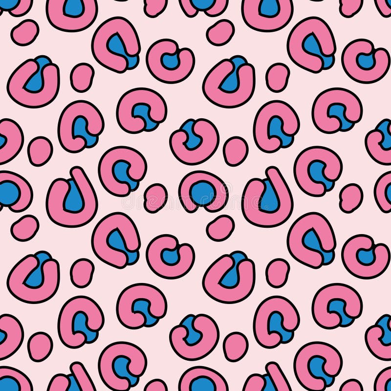 Leopard Skin Print. Groovy. Seamless. Abstract. Hand Drawn Stock ...