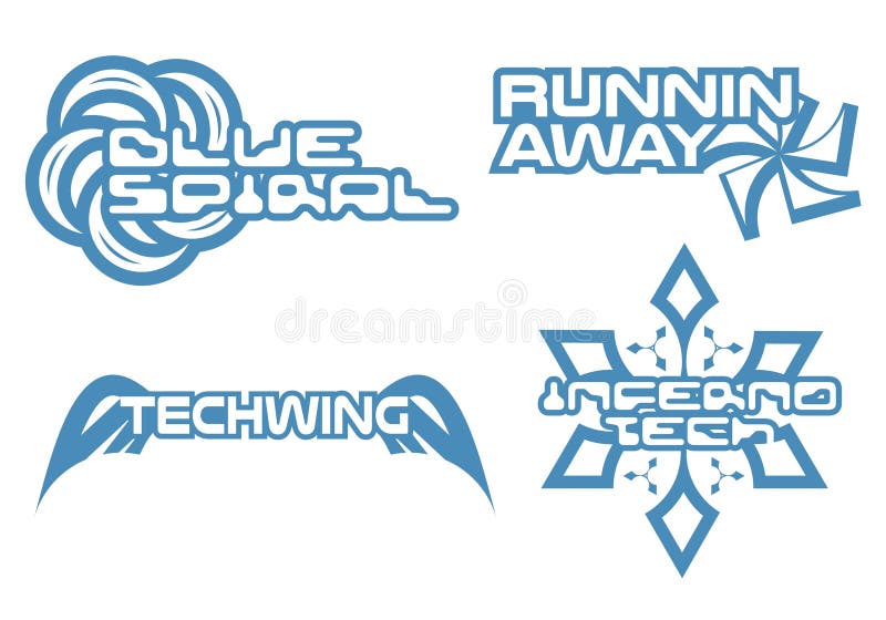 Y2K Logo Type Lettering Graphic Assets Frame Design. Big Collection of ...