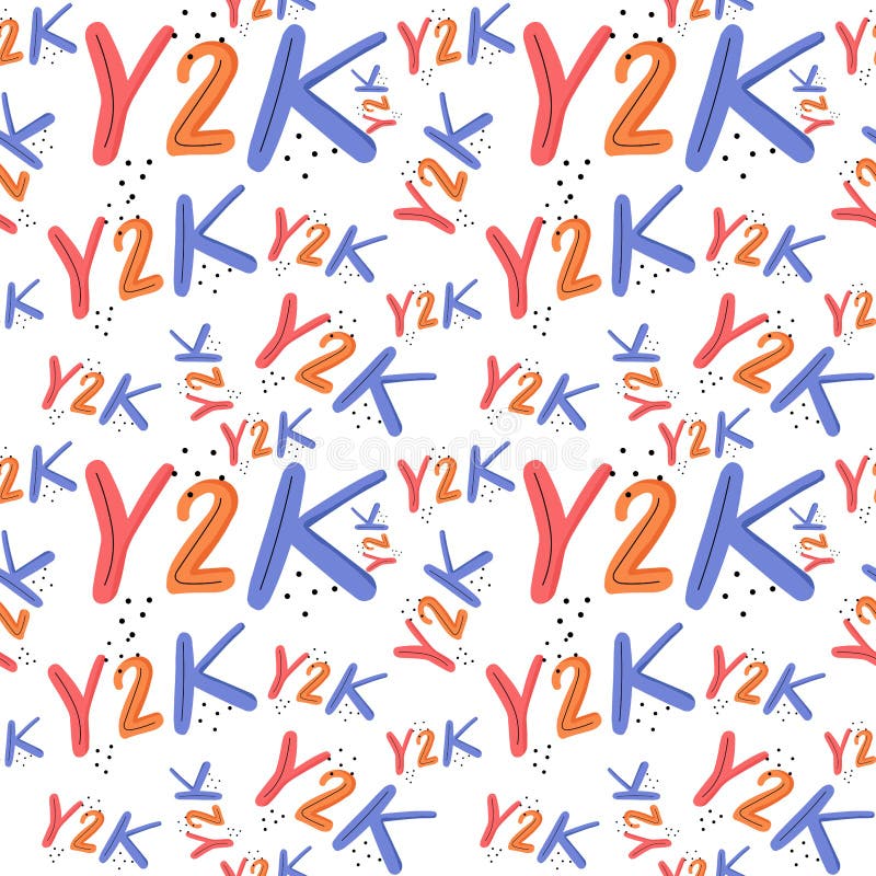 Y2k Retro Vintage Style Seamless Pattern from 80s and 90s. Perfect for ...
