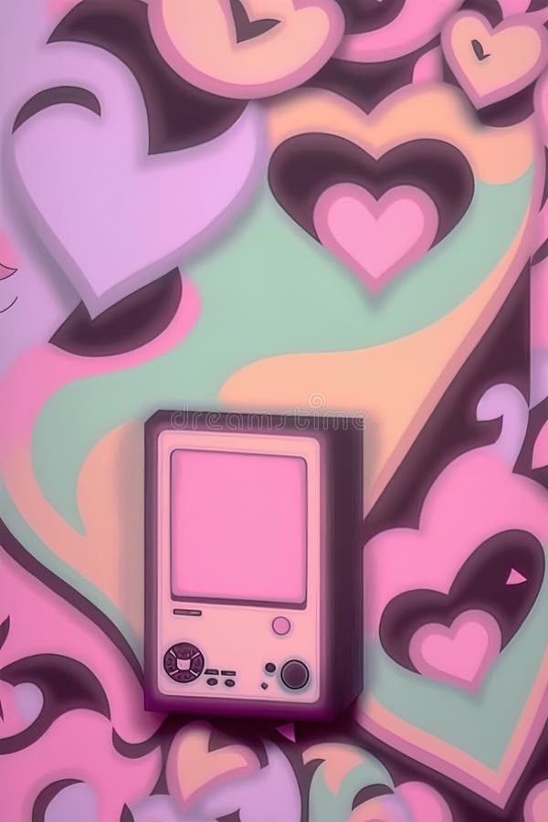 Y2K 00s Nostalgia Background Wallpaper with Phone Stock Illustration ...