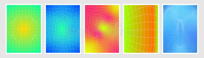 Y2k Warped Grid Background Set Stock Image - Image of icon, rave: 365039957