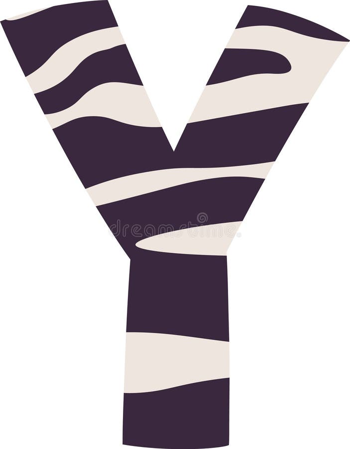 Y Letter Alphabet with Zebra Skin Pattern Stock Vector - Illustration ...