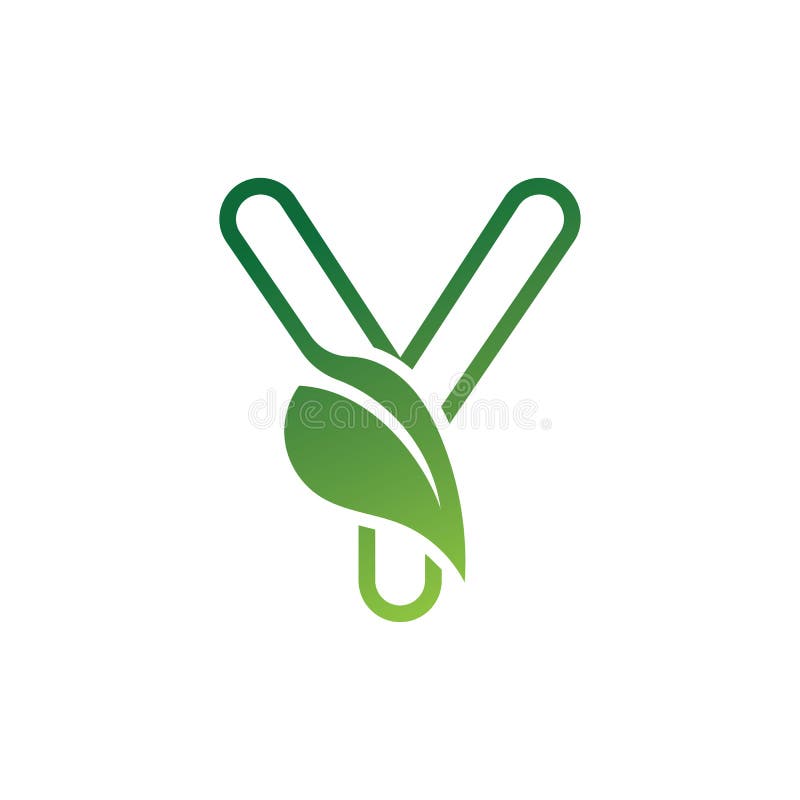 Y Letter with Leaf Logo or Symbol Concept Template Design Stock ...