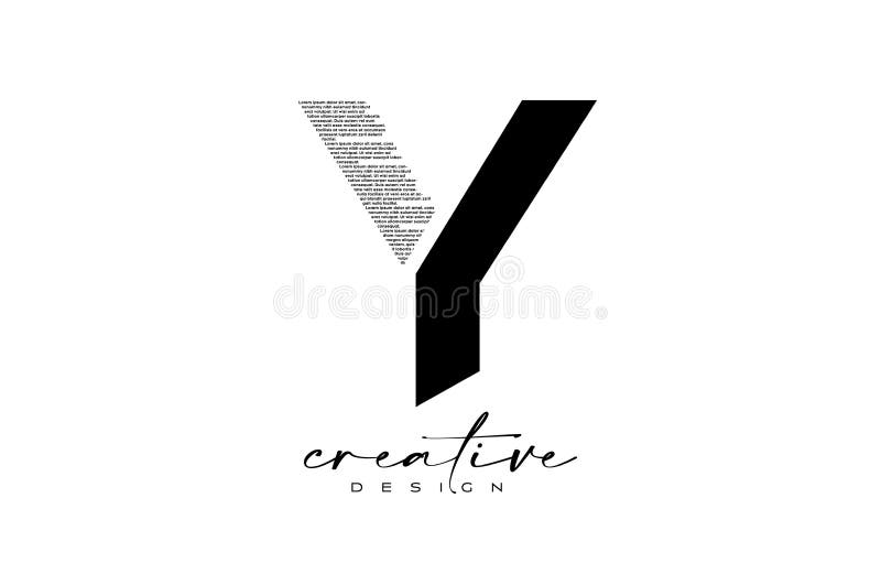 Y Letter Logo Design with Creative Letter Y Made of Black Text Font ...