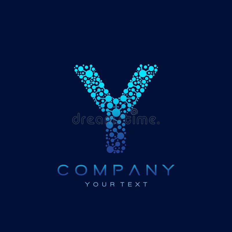 Y Letter Logo Science Technology. Connected Dots Design Vector Stock ...
