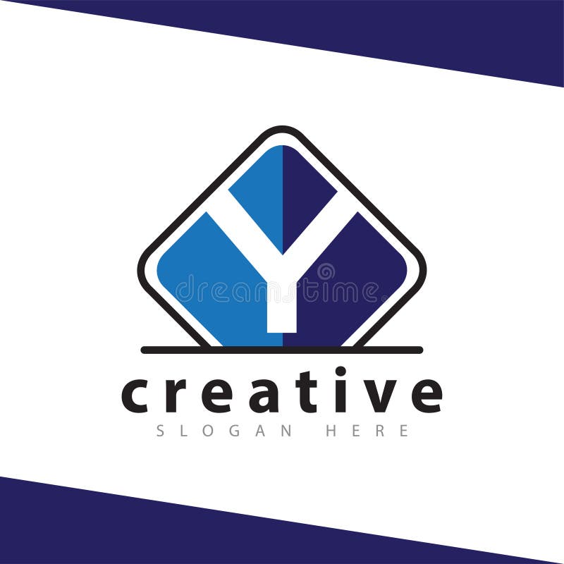 Y Letter with Plaque Square Logo Icon Vector Template Stock Vector ...