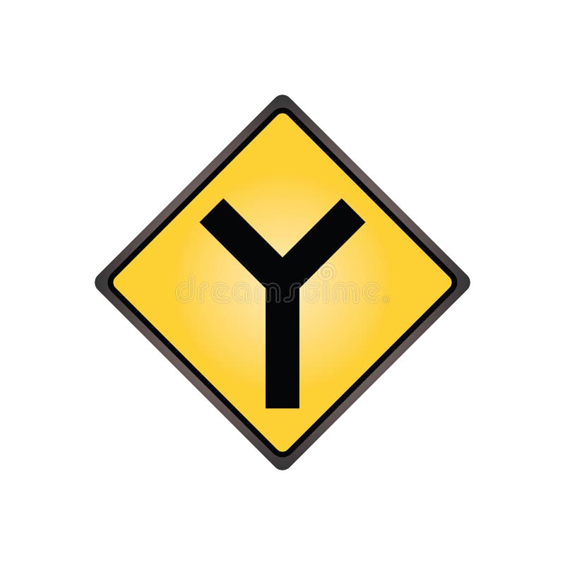 Y Roads Sign. Vector Illustration Decorative Design Stock Vector ...