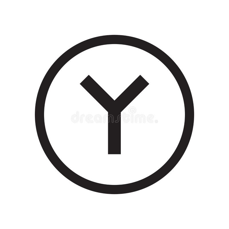 Y Shaped Intersection Icon Vector Sign and Symbol Isolated on White ...