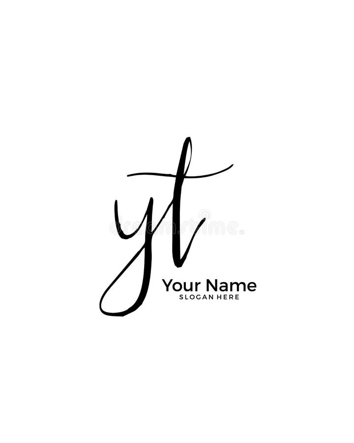 Y T YT Initial Logo Signature Vector. Handwriting Concept Logo. Stock ...