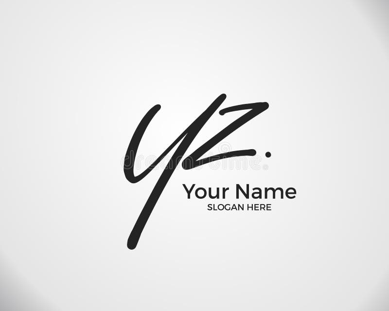 Y Z Initial Logo Signature Vector. Handwriting Concept Logo. Stock ...
