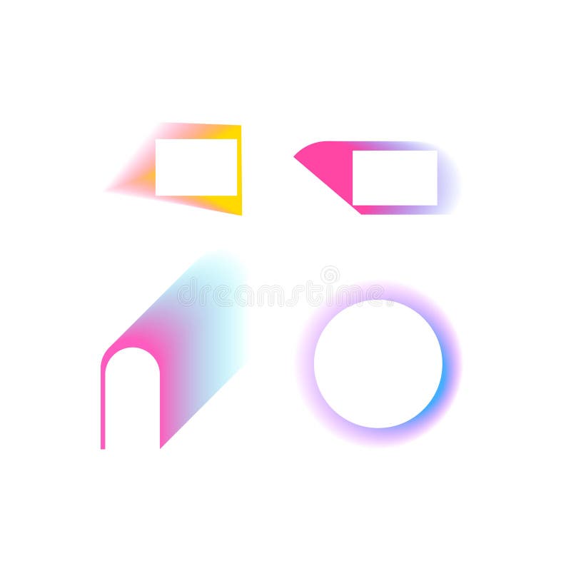 Y2K Gradient Vector Isolated Frames Set Stock Illustration ...
