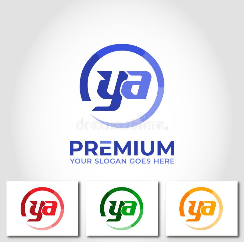 YA Alphabet Logo Design Concept Stock Vector - Illustration of black ...