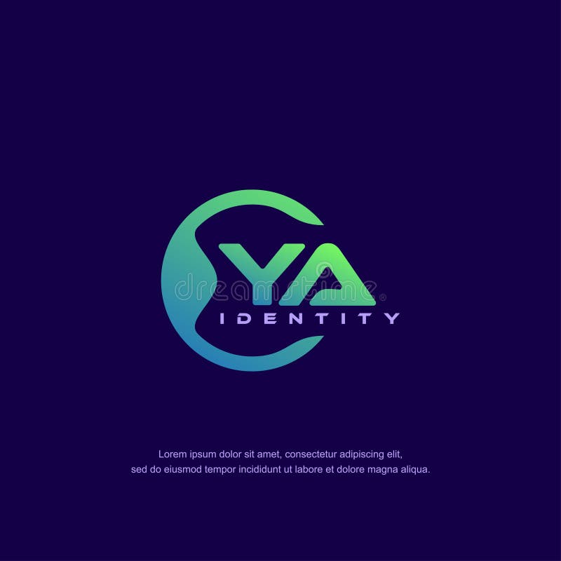 YA Initial Letter Circular Line Logo Template Vector with Gradient ...