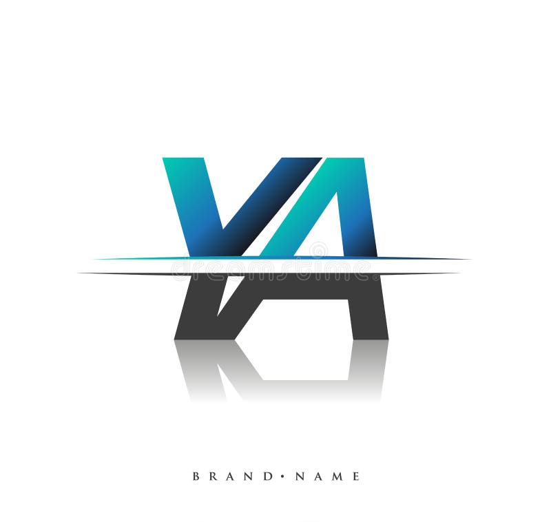 YA Initial Logo Company Name Colored Black and Blue, Simple and Modern ...