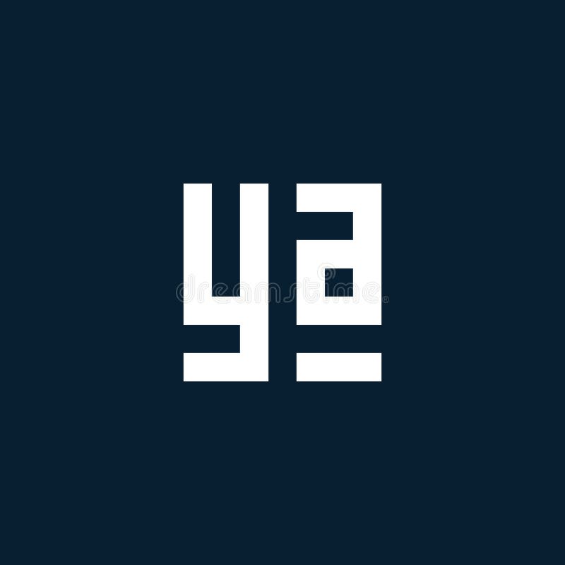 YA Initial Monogram Logo with Geometric Style Stock Illustration ...