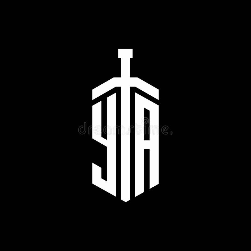 YA Logo Monogram with Sword Element Ribbon Design Template Stock Vector ...