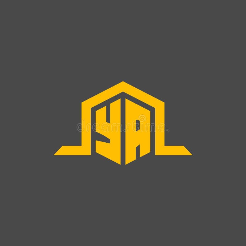 YA Monogram Initial Logo with Hexagon Style Design Stock Vector ...