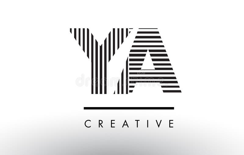 YA Y a Black and White Lines Letter Logo Design. Stock Vector ...