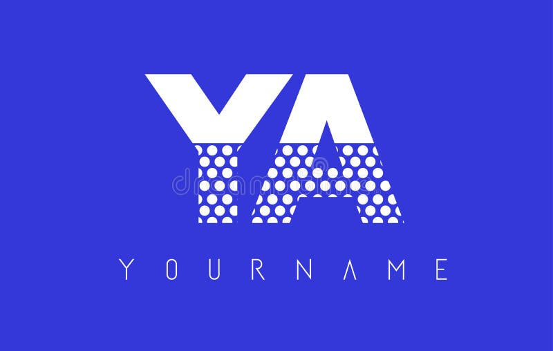 YA Y a Dotted Letter Logo Design with Blue Background. Stock Vector ...