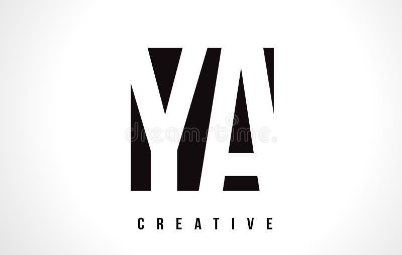 YA Y a White Letter Logo Design with Black Square. Stock Vector ...