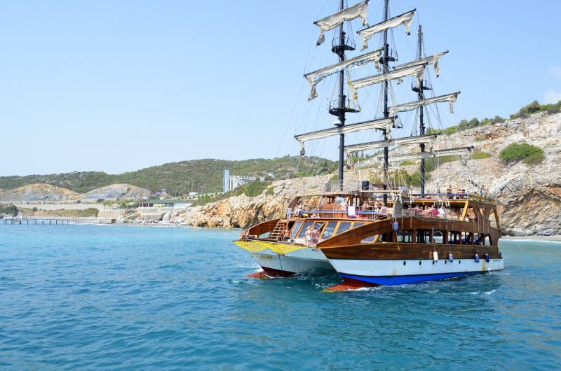 Yacht and blue water ocean editorial stock image. Image of lighthouse ...