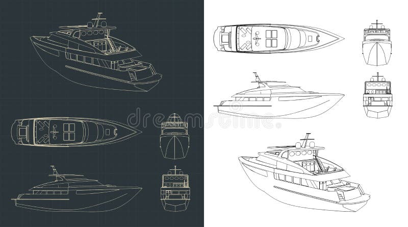 Speedboat Blueprints Stock Illustrations – 17 Speedboat Blueprints ...