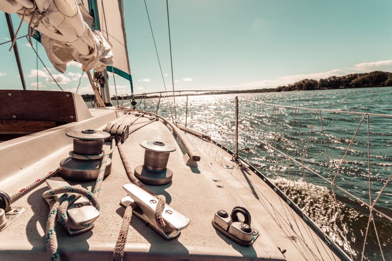 Yacht Capstan on Sailing Boat during Cruise Stock Photo - Image of ...