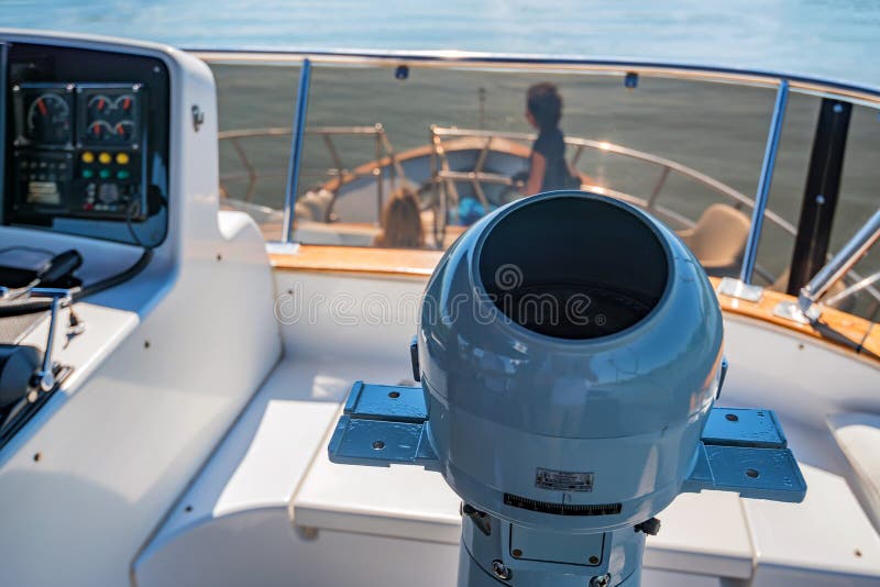 Yacht Compass and Control Board Stock Image - Image of horizontal ...
