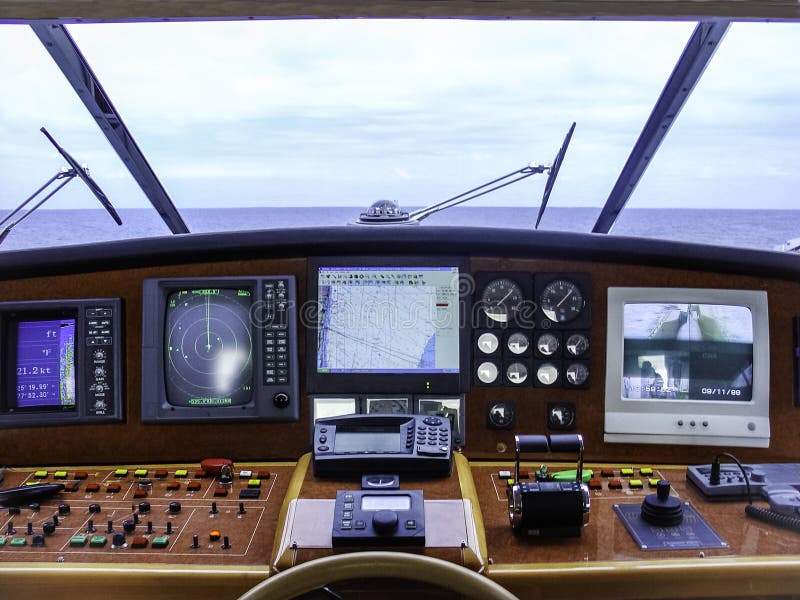 Yacht Control Center stock image. Image of dials, navigation - 45402863