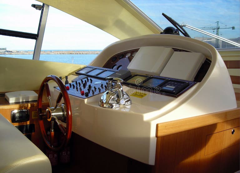 Yacht Control Panel and Dashboard Stock Image - Image of cover ...