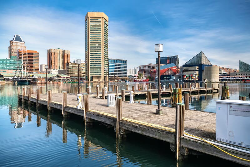 Yacht Dock Along the Waterfront in Baltimore S Inner Harbor Editorial ...