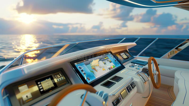 Yacht Fly Bridge Open Deck Modern and Luxury Equipped. Generative Ai ...