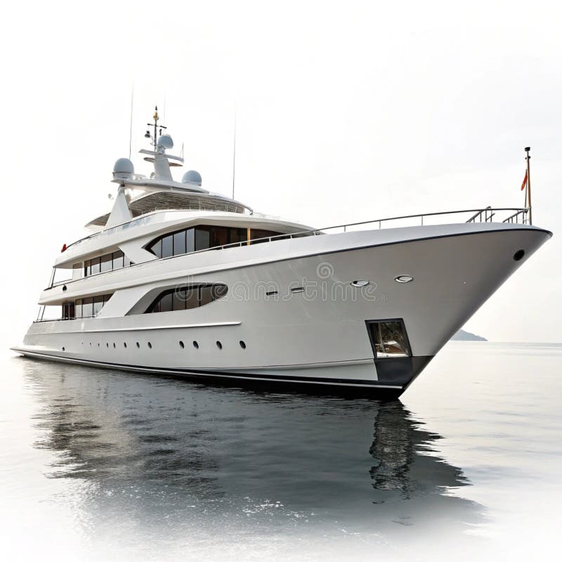 Yacht Isolated on White Background Stock Illustration - Illustration of ...