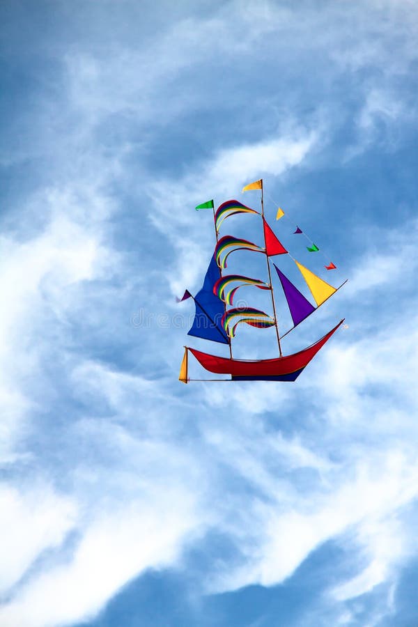 Kite Boat on The blue sky stock image. Image of blue - 70238411