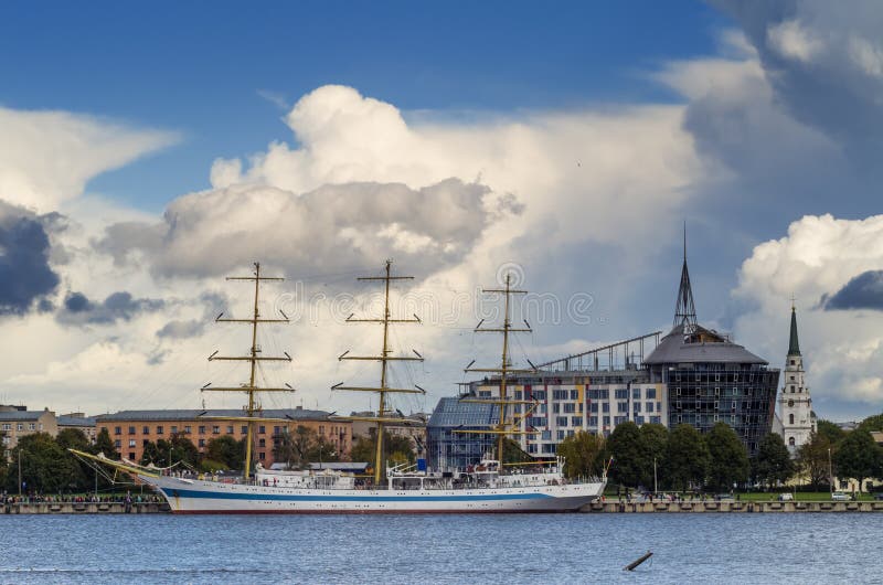 Yacht at Marine Port of Riga, Latvia Stock Image - Image of latvia ...