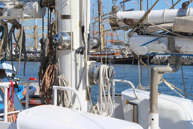 Yacht top of the mast stock photo. Image of ocean, anchor - 39388434