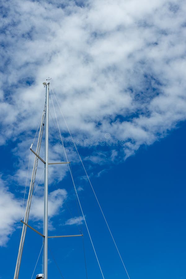 Yacht Mast Top Against Bright Sky Stock Photo - Image of clear, rich ...