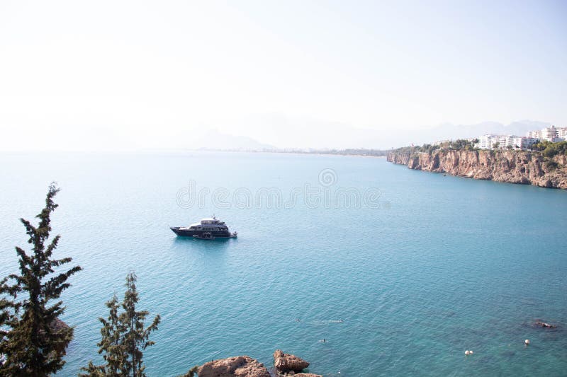A Yacht in the Middle of the Sea, a View of a Beautiful Yacht and ...