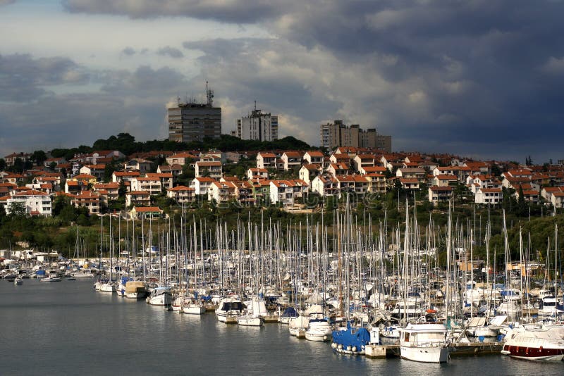 Yacht port in Pula stock image. Image of croatia, port - 5886615