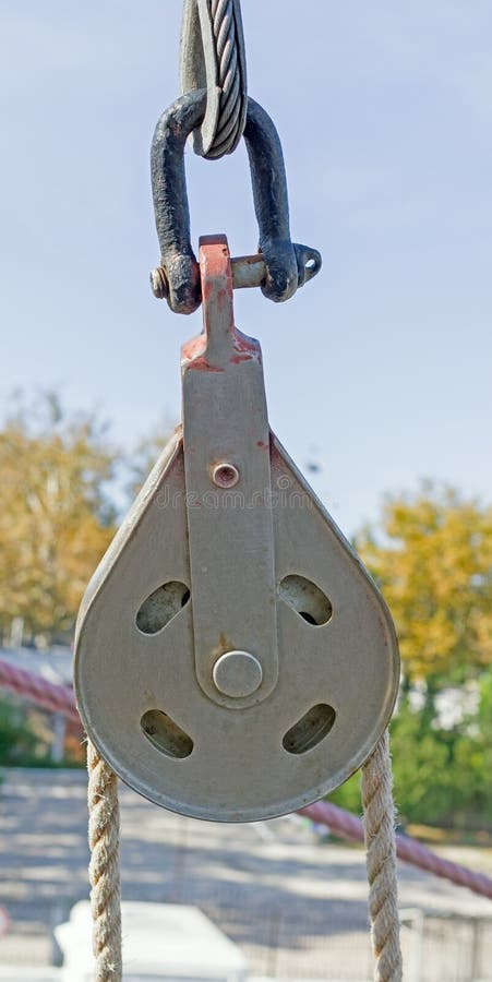 Rope on block stock image. Image of bright, macro, equipment - 131088419