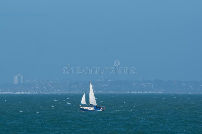 A Yacht Sailing on the English Channel Stock Image - Image of britain ...