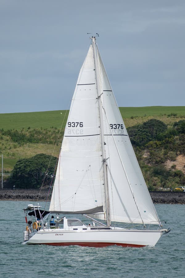 Yacht Sailing in Waitemata Harbour Editorial Photography - Image of ...