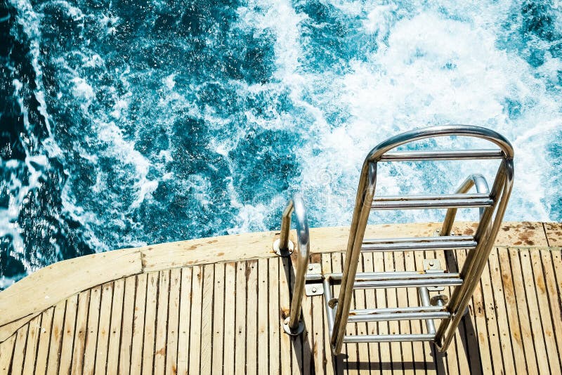 Yacht Sea Stairs Deck Rest Ship Water Background Stock Photos - Free ...